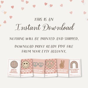Printable Retro 70s Valentine's Day Cards, Kids Groovy Valentine Tags ...