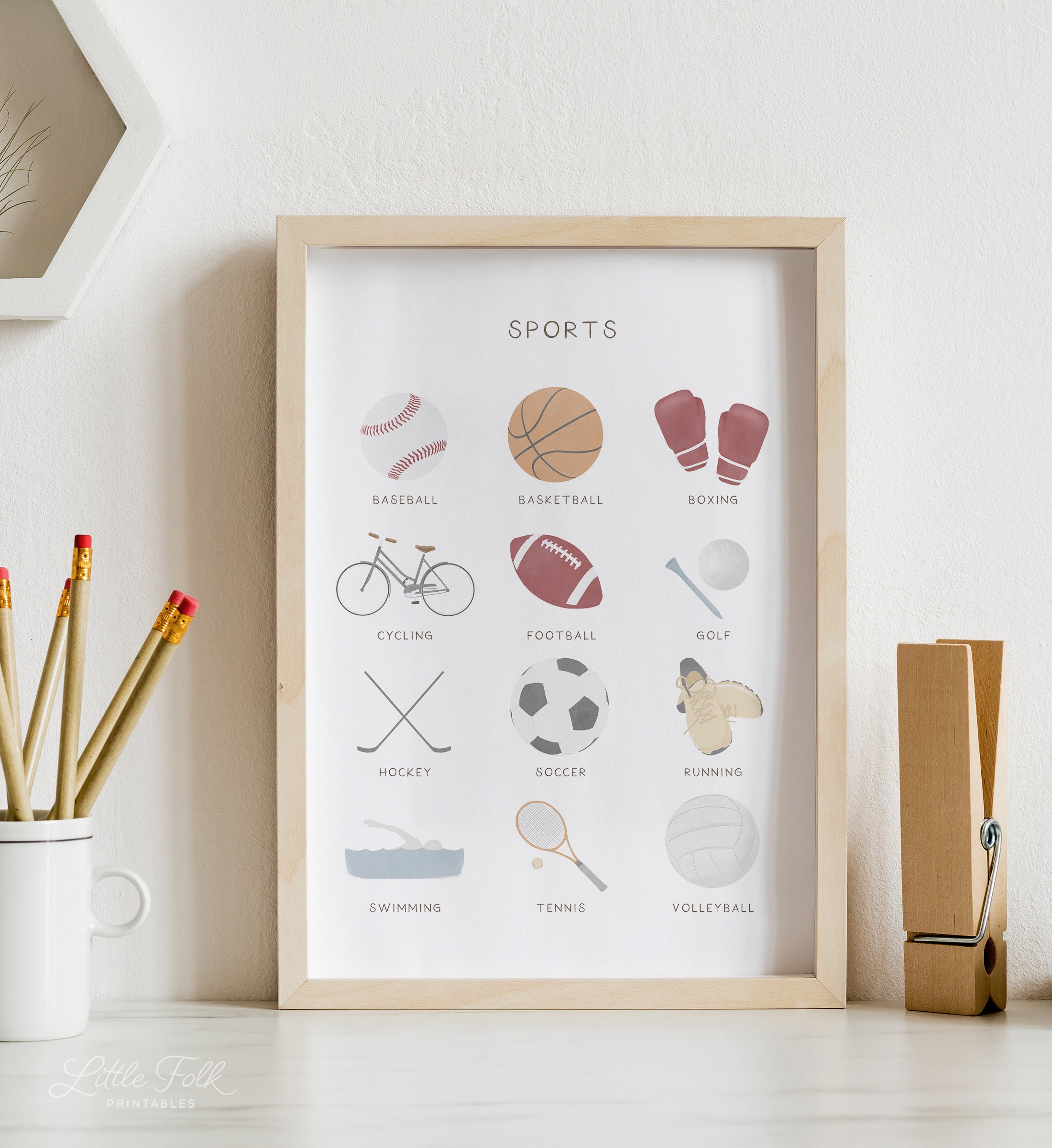 Sports Kids Room Decor, Sports Print, Printable Wall Art, Boys Room ...