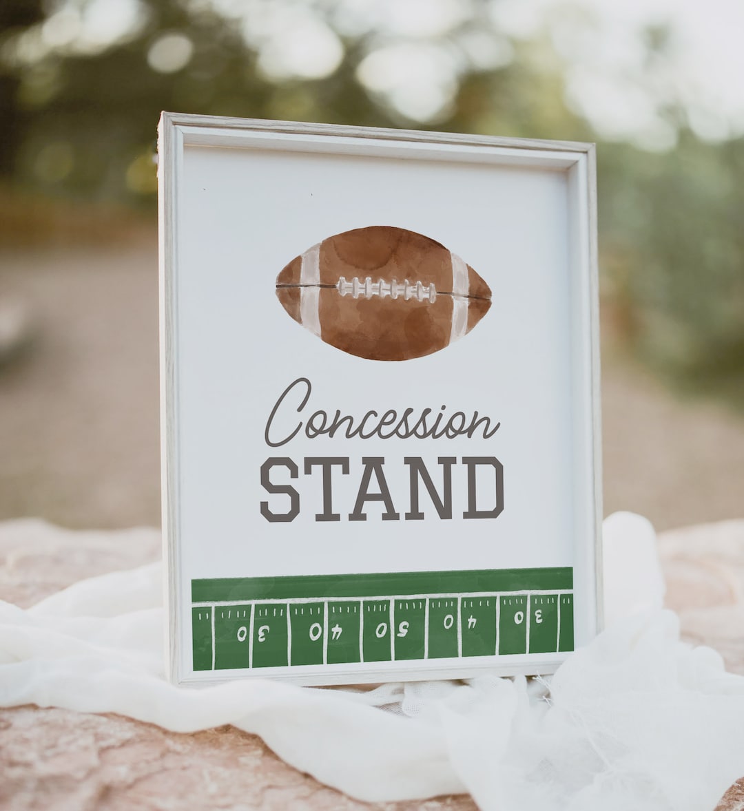 Football Birthday Concession Stand Sign, Football Birthday Party Decor ...