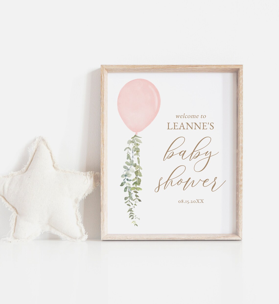 Pink Balloon Baby Shower Welcome Sign Girl Baby Shower - Etsy