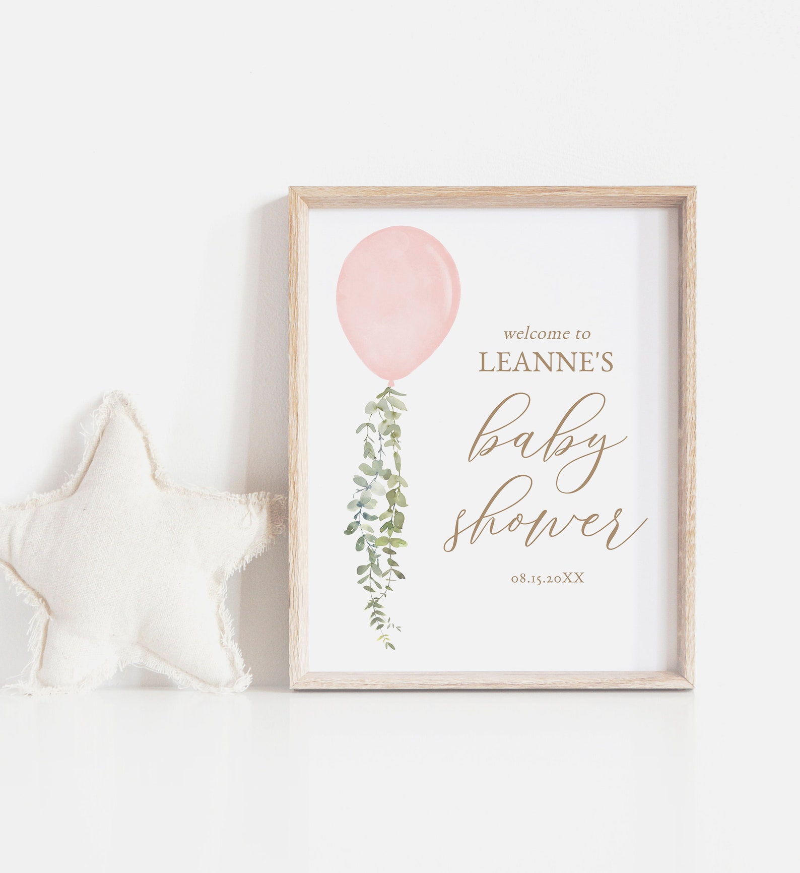 Pink Balloon Baby Shower Welcome Sign Girl Baby Shower - Etsy