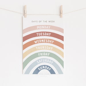 Rainbow Days of the Week Poster, Printable Educational Wall Art ...