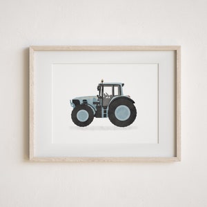 Blue Tractor Print, Boy Nursery Decor, PRINTABLE Farm Vehicle Wall Art ...