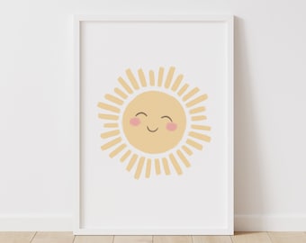 Sun Print, Girl Nursery Decor, Boy Nursery Decor, PRINTABLE Wall Art ...