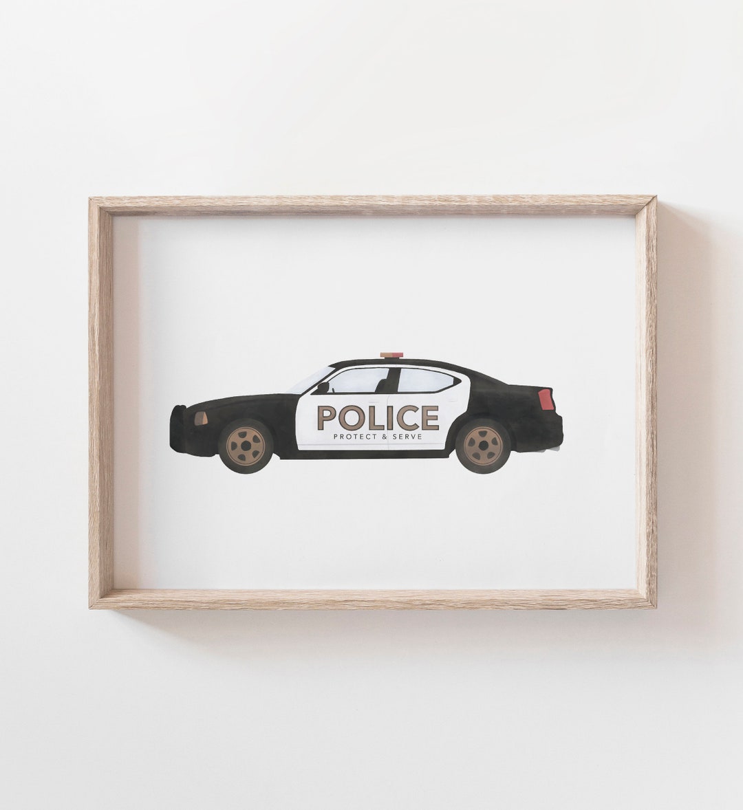 Police Car Print, Cop Car Print, Printable Wall Art, Emergency Vehicle ...