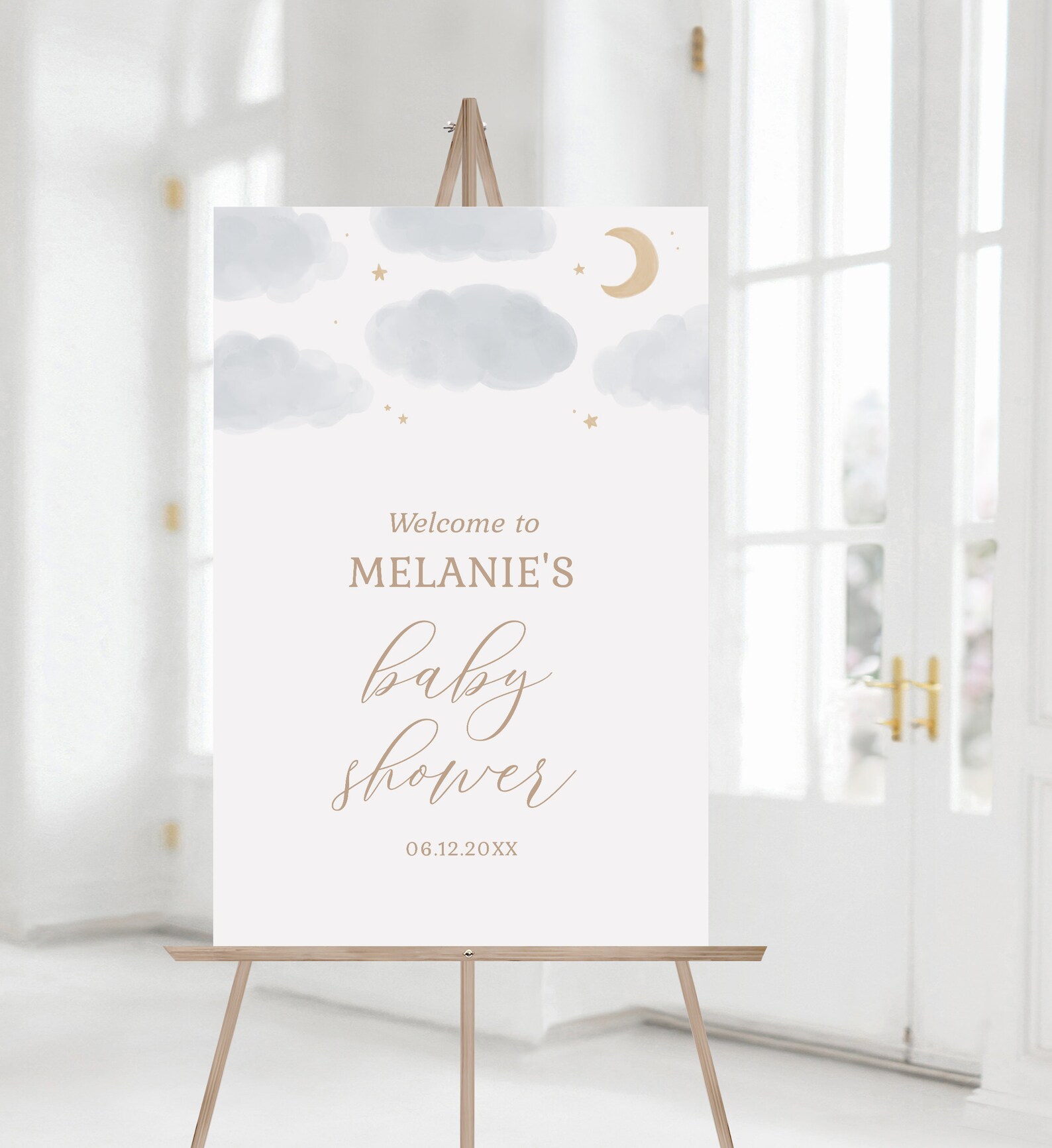 Moon and Stars Baby Shower Welcome Sign Over the Moon Baby - Etsy