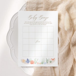 Under the Sea Baby Shower Bingo Game, Printable Ocean Baby Shower Bingo ...