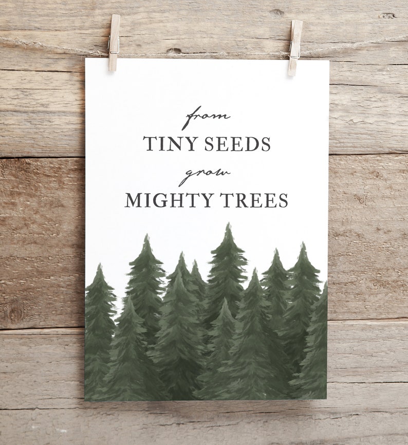 From Tiny Seeds Grow Might Trees, Woodland Nursery Decor, Printable ...