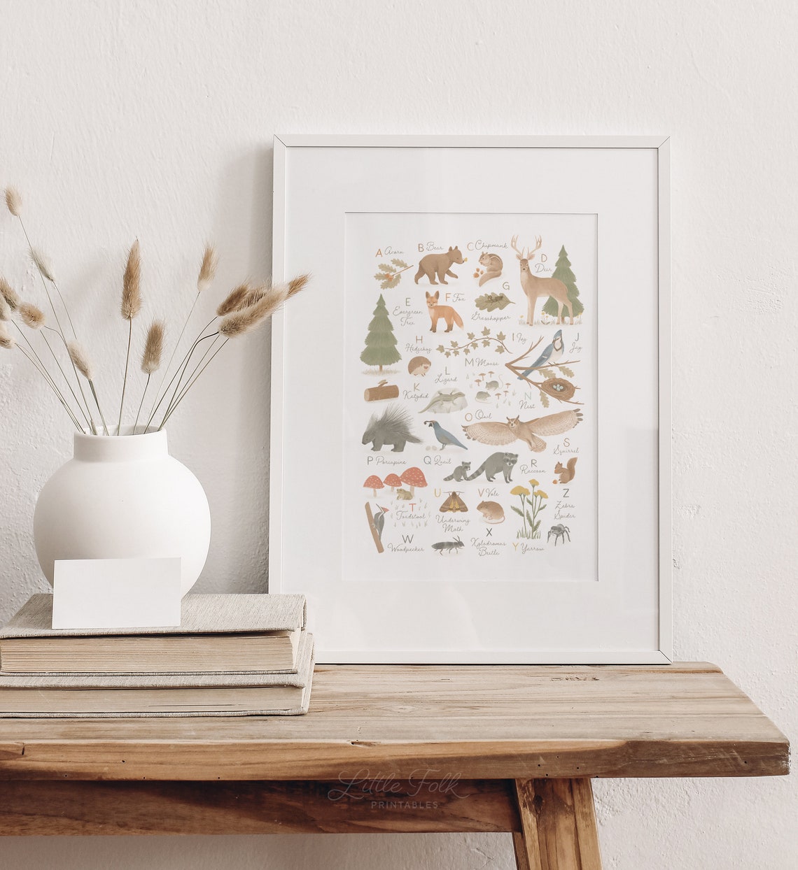 Woodland Alphabet Poster Woodland Alphabet Print Woodland - Etsy