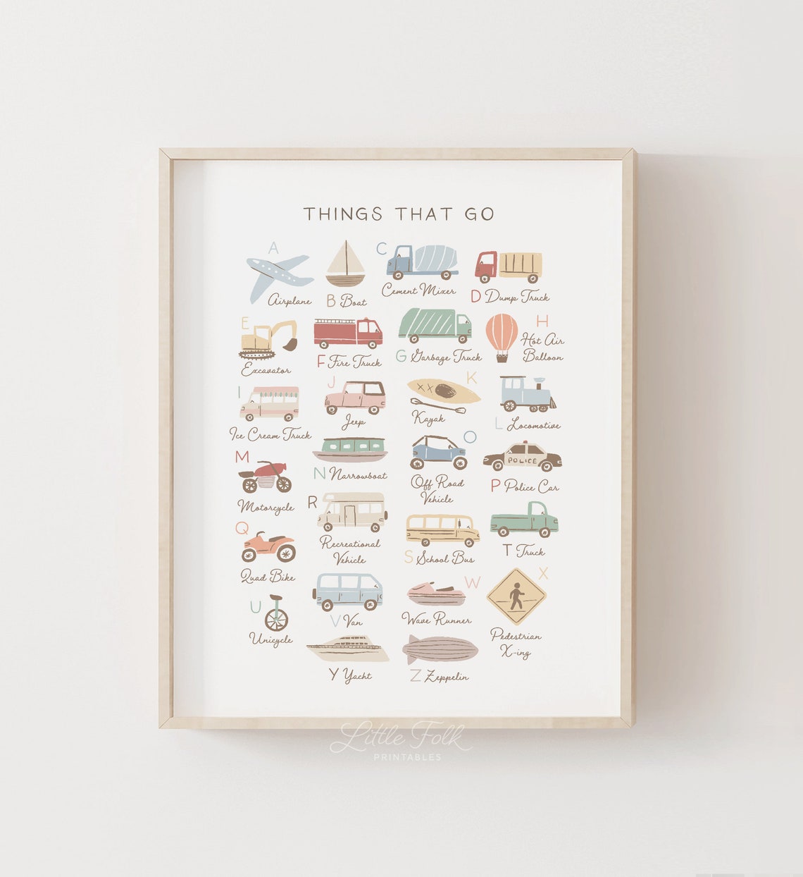 Transportation Alphabet Poster Printable Vehicle ABC Print - Etsy Australia