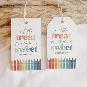 Rainbow Crayon Teacher Appreciation Week Tag Template, Printable Little ...