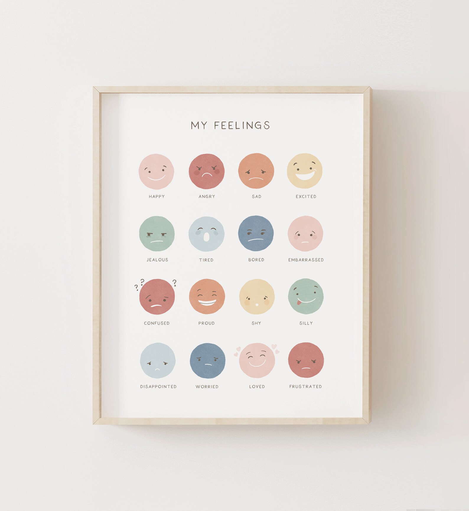 Rainbow Feelings Chart Emotions Print PRINTABLE Wall Art - Etsy