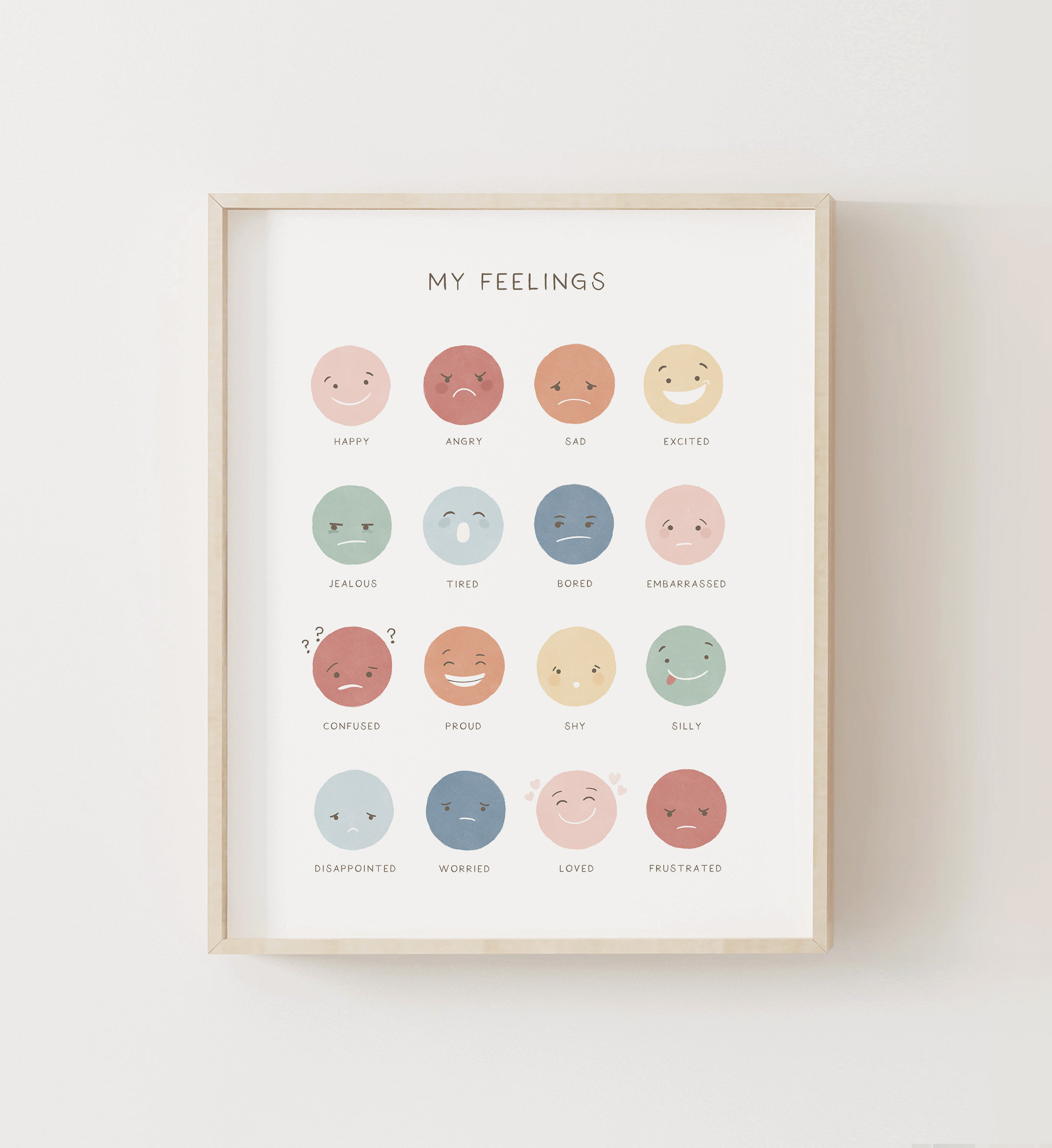 Rainbow Feelings Chart Emotions Print PRINTABLE Wall Art - Etsy Norway