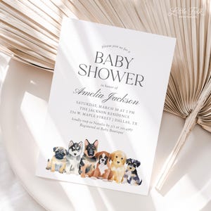 Puppy Baby Shower Invitation, Editable Dog Baby Shower Invite ...