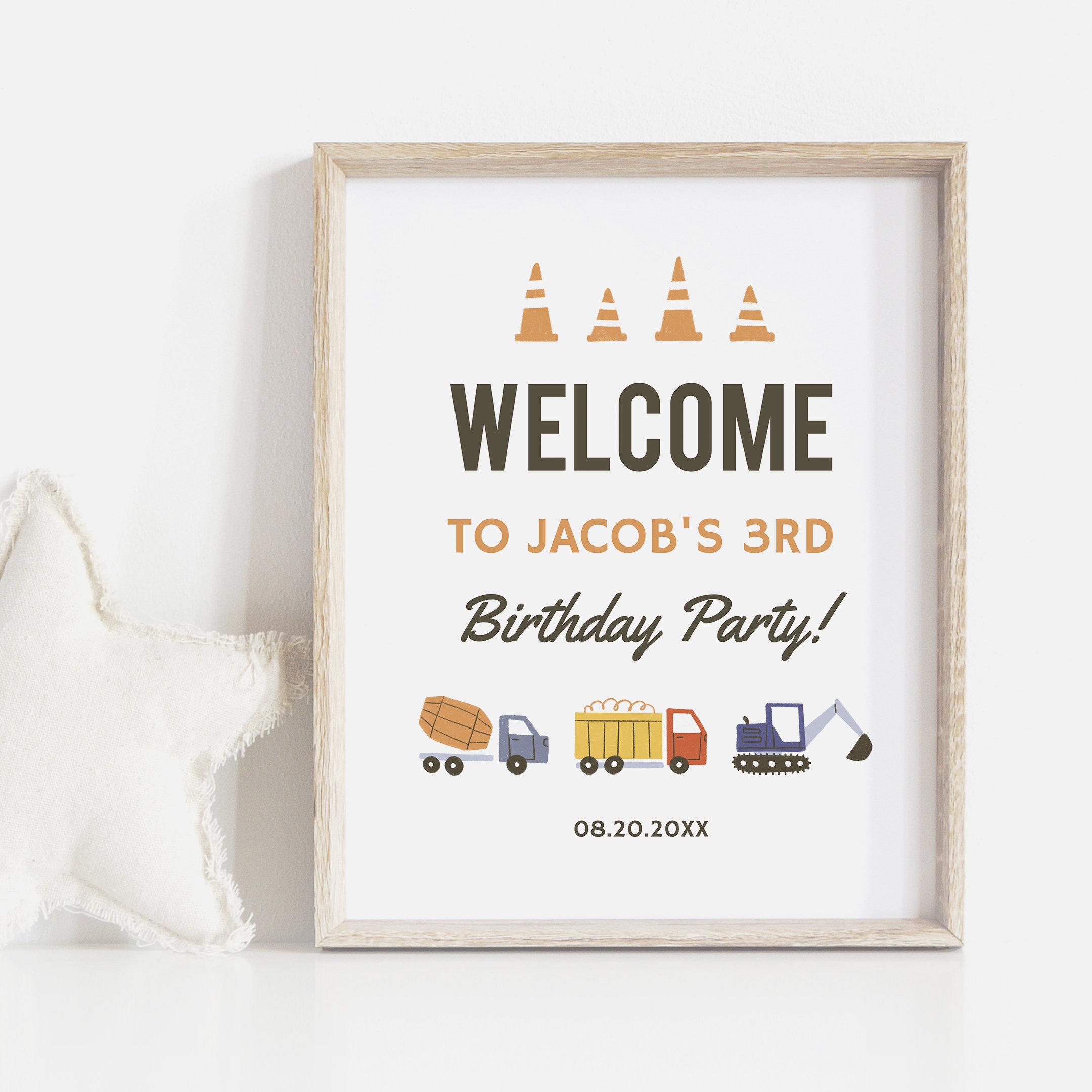 Editable Construction Birthday Party Welcome Sign Printable - Etsy