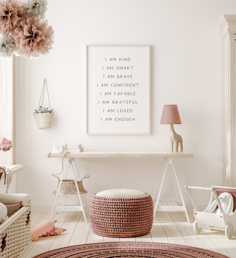 Affirmation Print for Kids, Inspirational Kids Room Decor, Printable ...