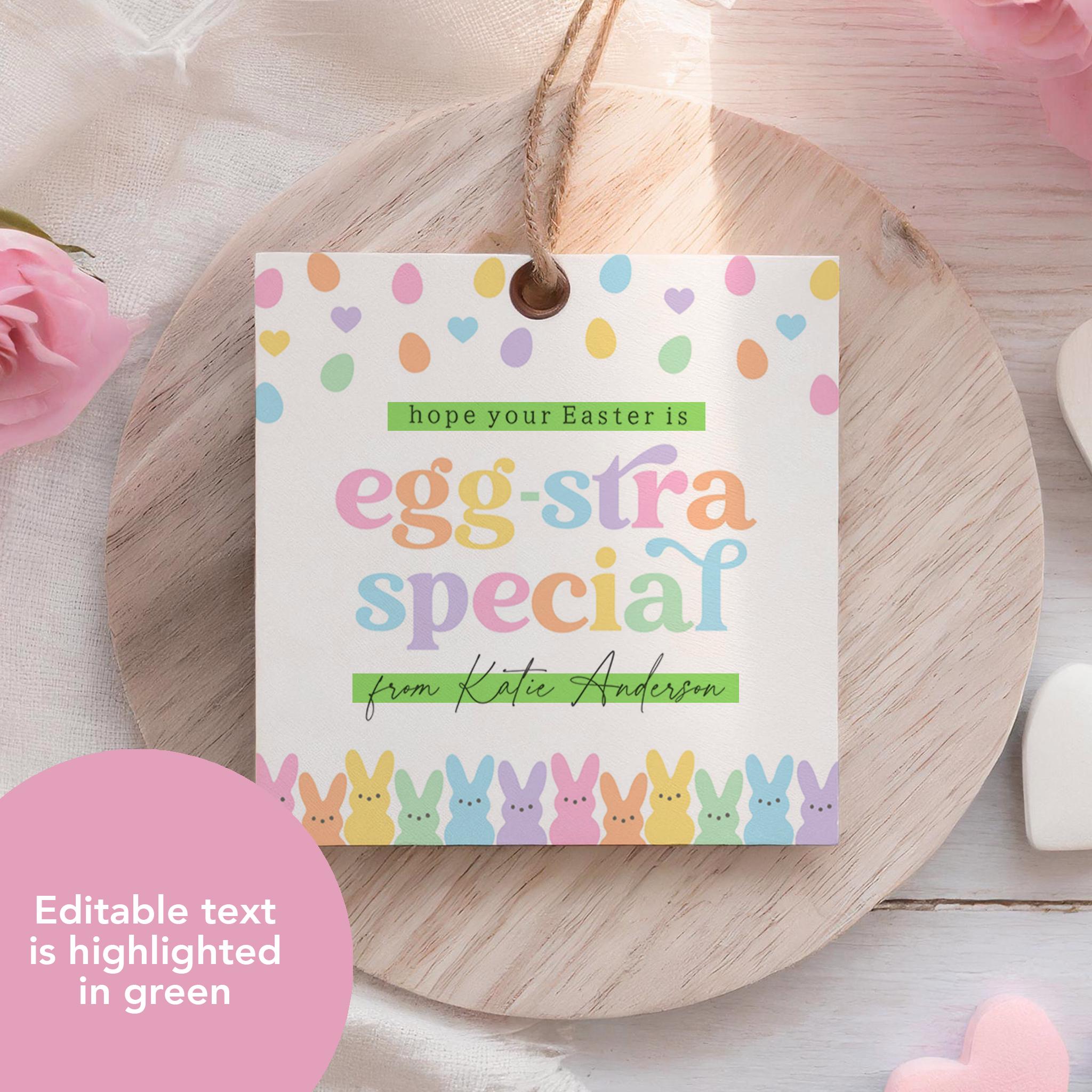 Easter Gift Tag Template, Hope Your Easter is Eggstra Special, Kids ...