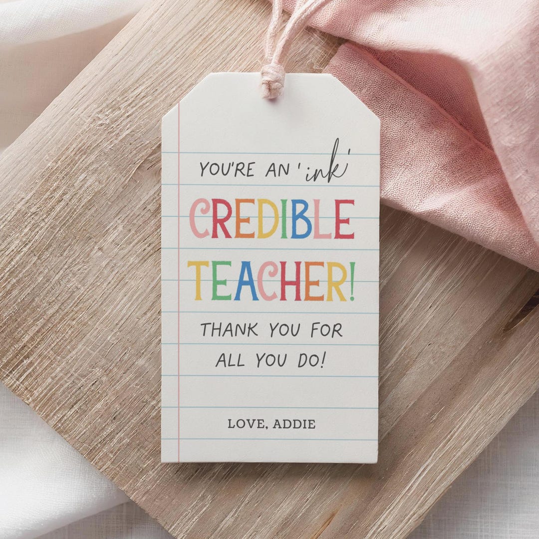 Rainbow Teacher Appreciation Week Tag Template, Printable Thank You ...