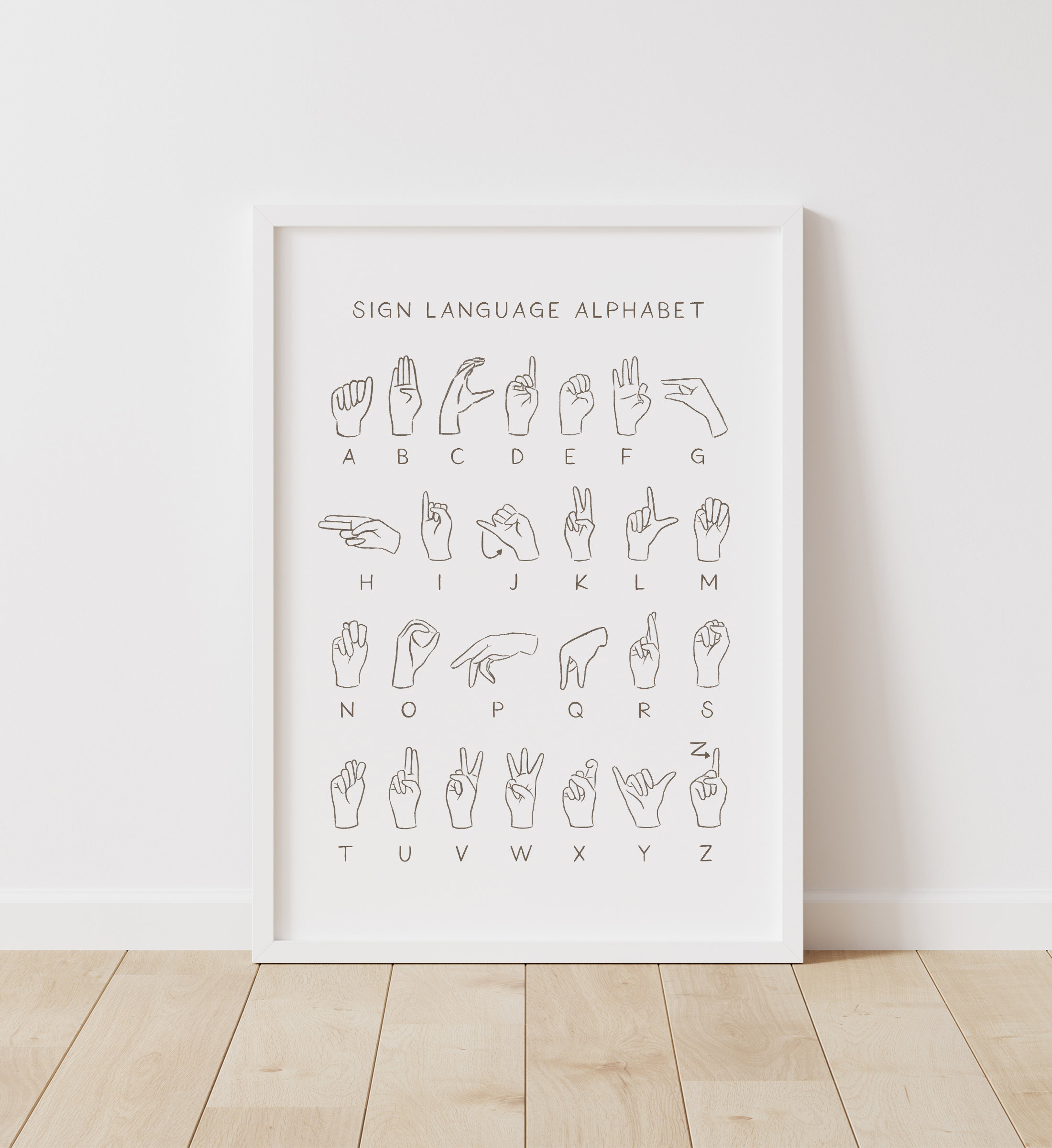 American Sign Language Poster Printable ASL Alphabet Wall - Etsy Canada