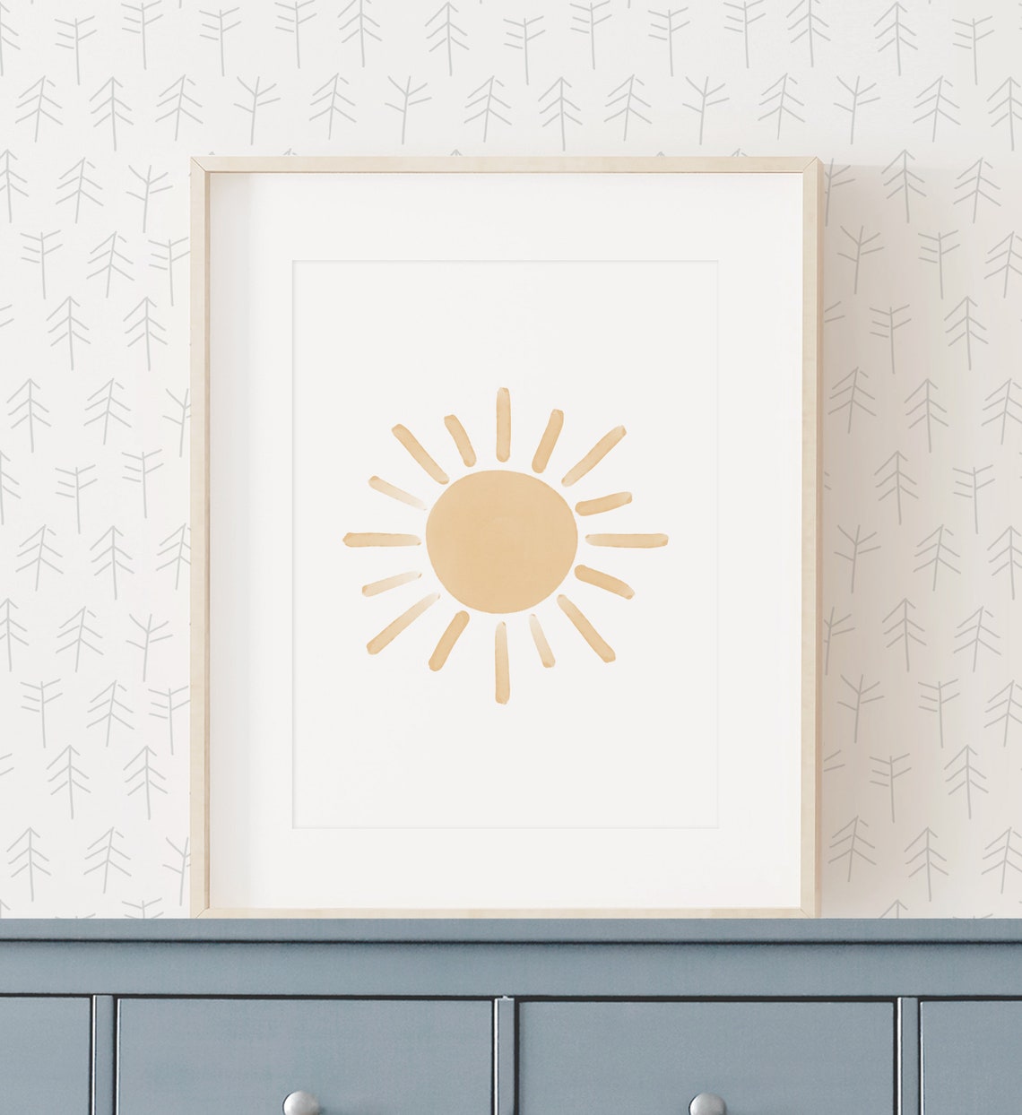 Sun Print PRINTABLE Watercolor Sun Wall Art Kids Room Art - Etsy