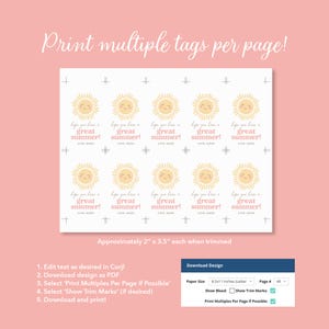 Sunshine Teacher Appreciation Week Tag Template, Printable Last Day of ...