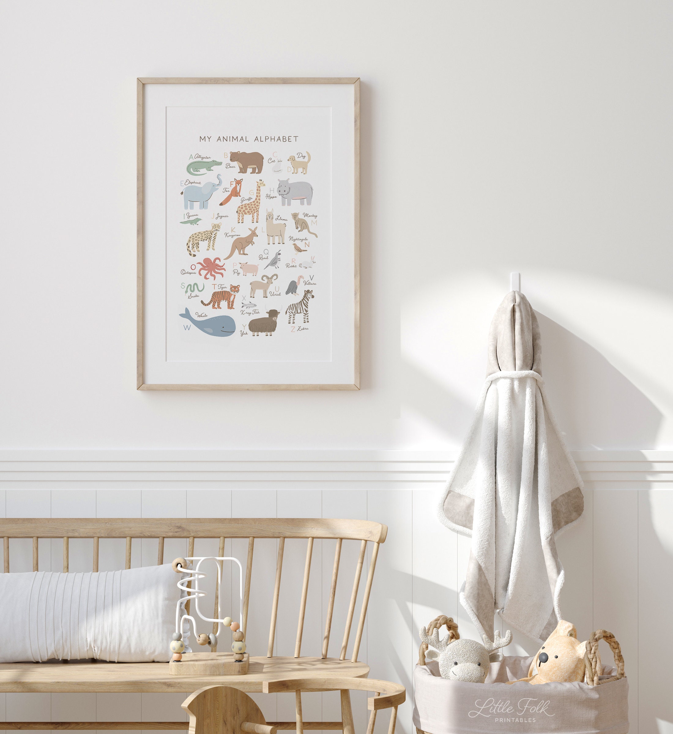 Rainbow Animal Alphabet Poster, PRINTABLE Wall Art, ABC Poster, Kids ...