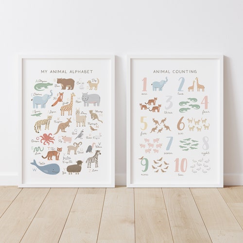 Alphabet Poster Digital Cute Animal Alphabet Printable - Etsy