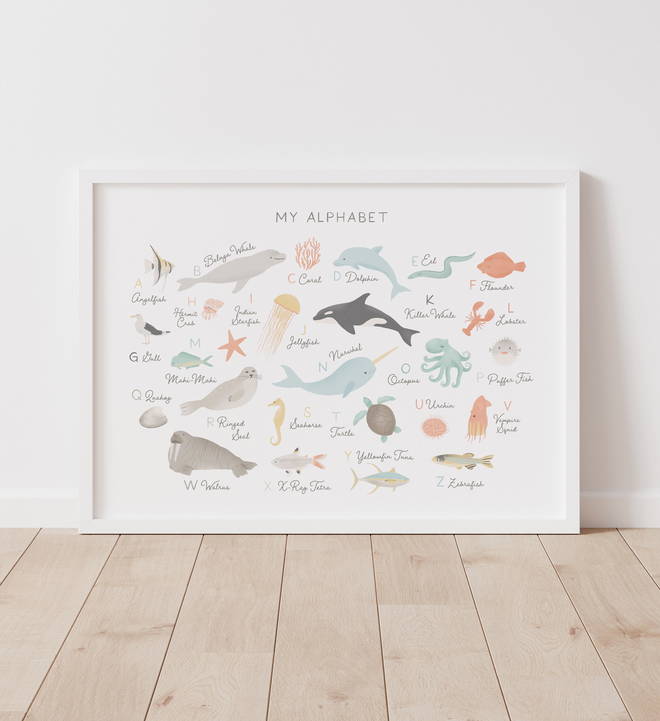 Beach Alphabet Poster PRINTABLE Animal Alphabet Wall Art - Etsy Australia