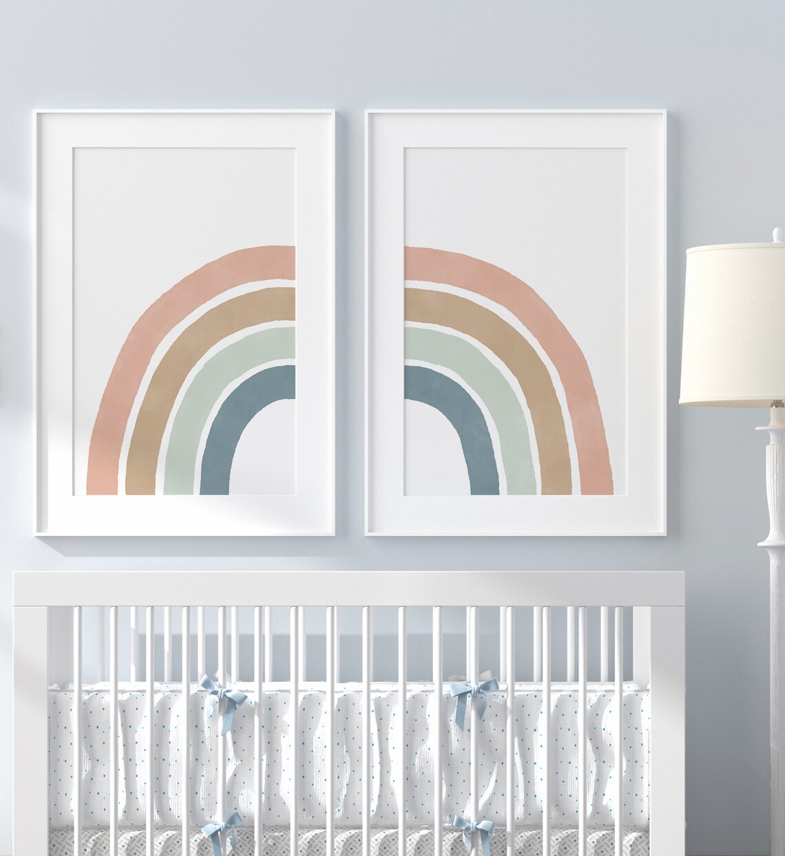 Pastel Rainbow Wall Art Set of 2 Prints Rainbow Nursery - Etsy