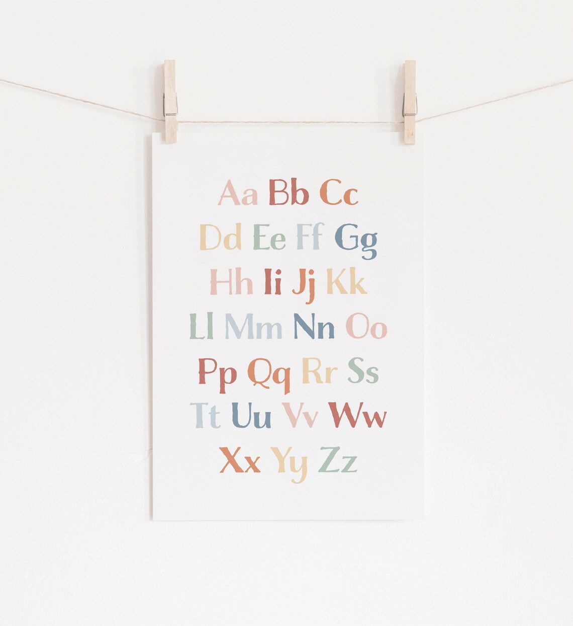 Rainbow Alphabet Poster ABC Print Printable Educational Wall - Etsy