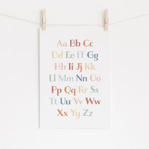Rainbow Alphabet Poster, ABC Print, Printable Educational Wall Art ...