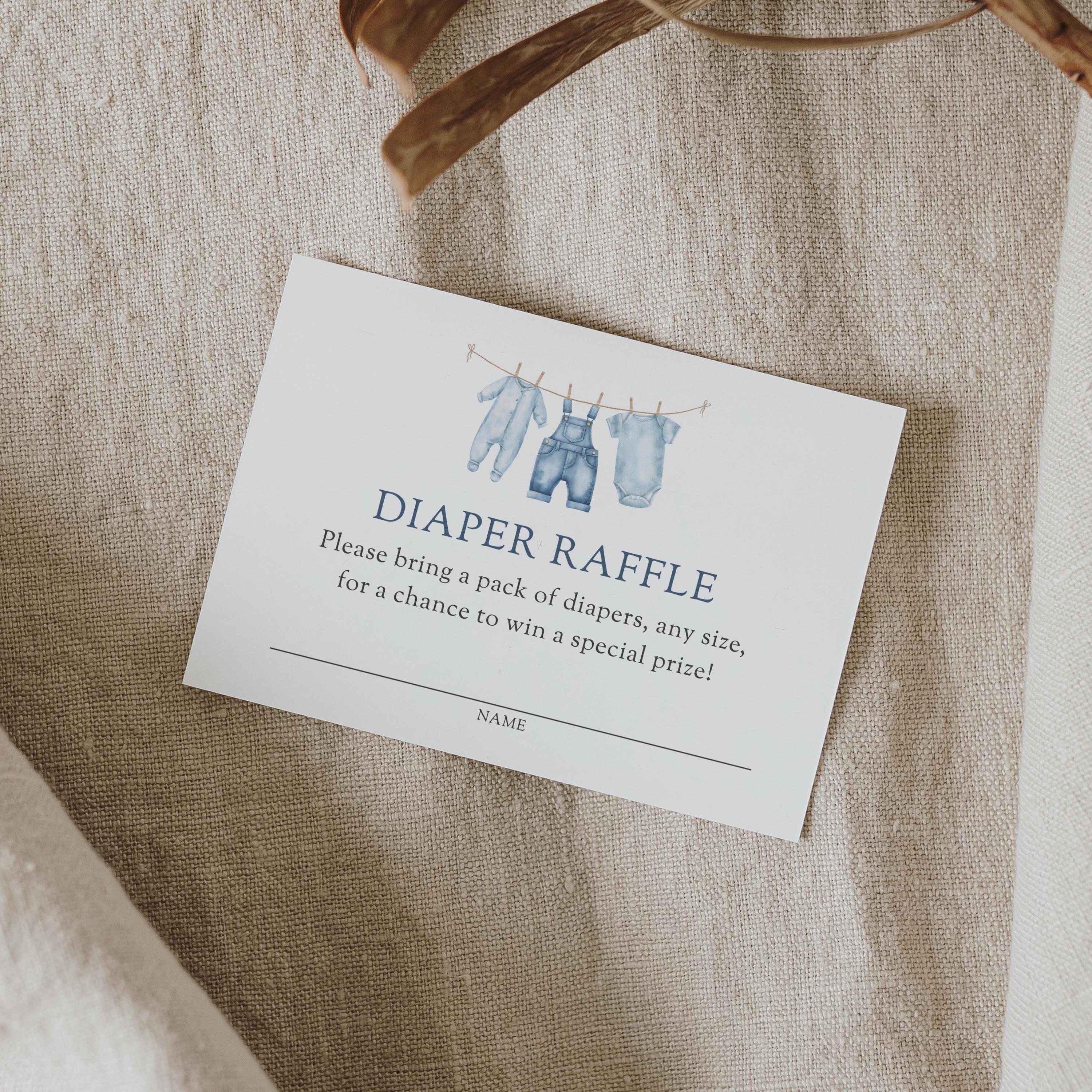 Blue Jean Denim Baby Shower Diaper Raffle Ticket, Baby Clothes Boy Baby ...