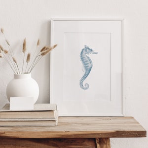 Seahorse Print, Beach Nursery Decor, PRINTABLE Watercolor Seahorse Wall ...