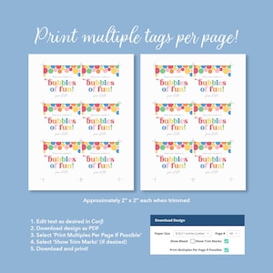 Rainbow Bubble Last Day of School Tag Template, Printable Summer Class ...