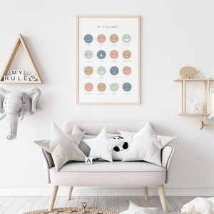 Pastel Feelings Chart, Emotions Print, PRINTABLE Wall Art, Montessori ...