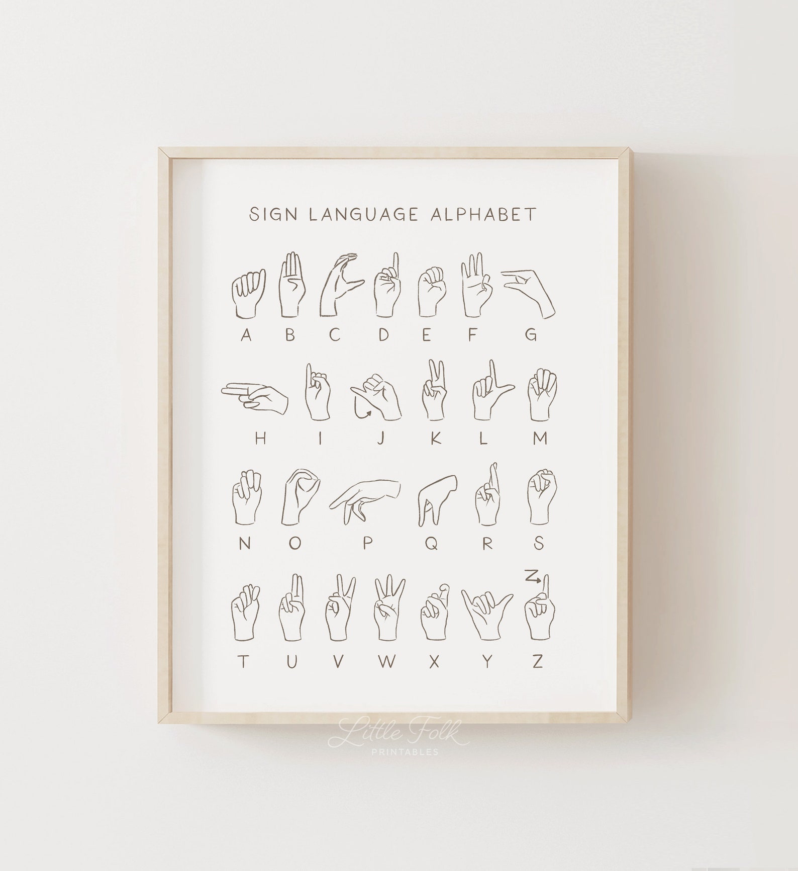 American Sign Language Poster Printable ASL Alphabet Wall - Etsy