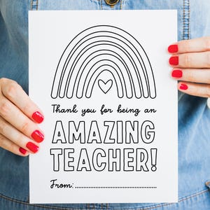 Printable Rainbow Teacher Appreciation Week Coloring Page, School ...