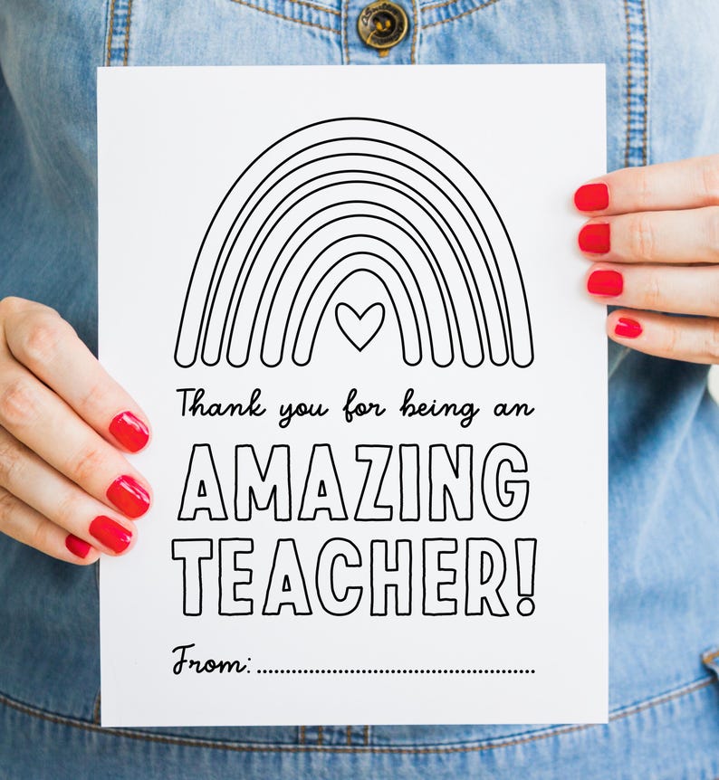 Printable Rainbow Teacher Appreciation Week Coloring Page, School ...