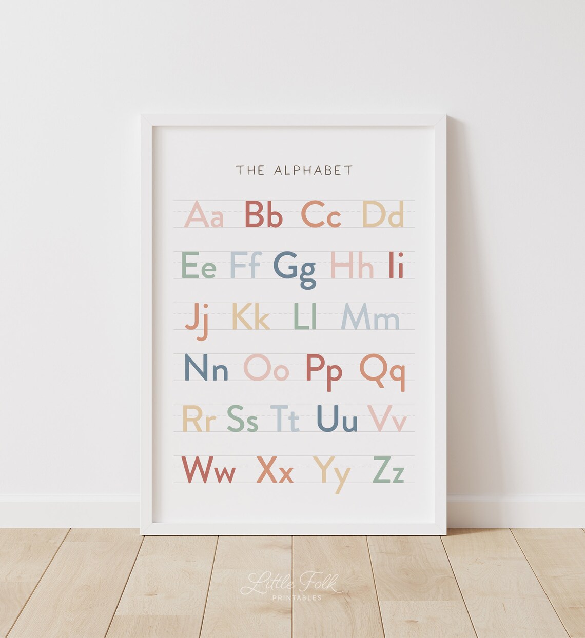 Rainbow Alphabet Poster, Handwriting Chart Print, Educational PRINTABLE ...