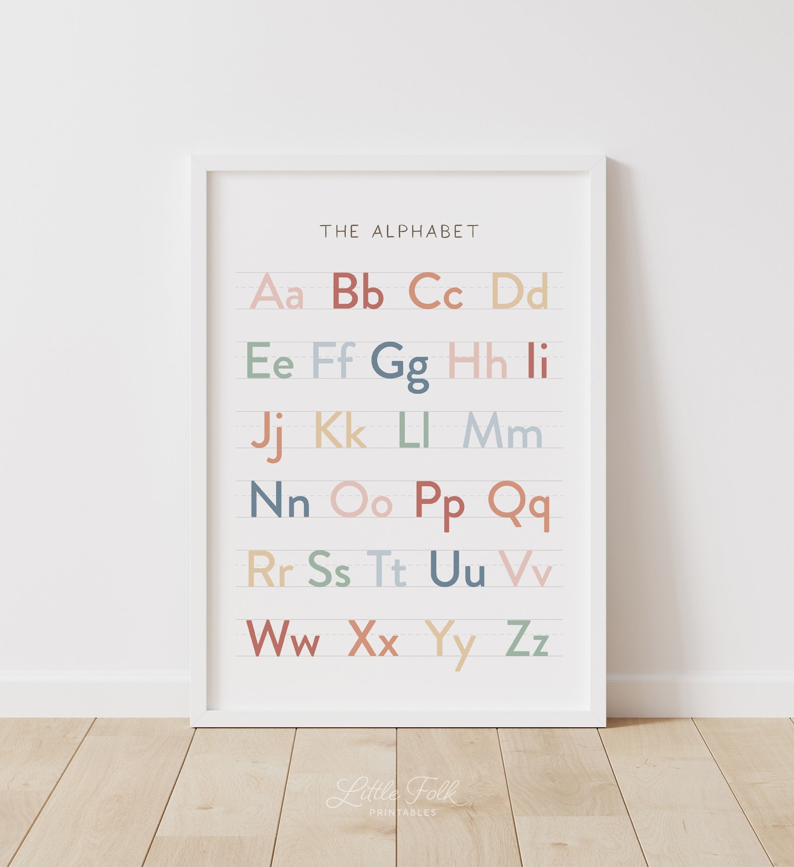 Rainbow Alphabet Poster Handwriting Chart Print Educational - Etsy