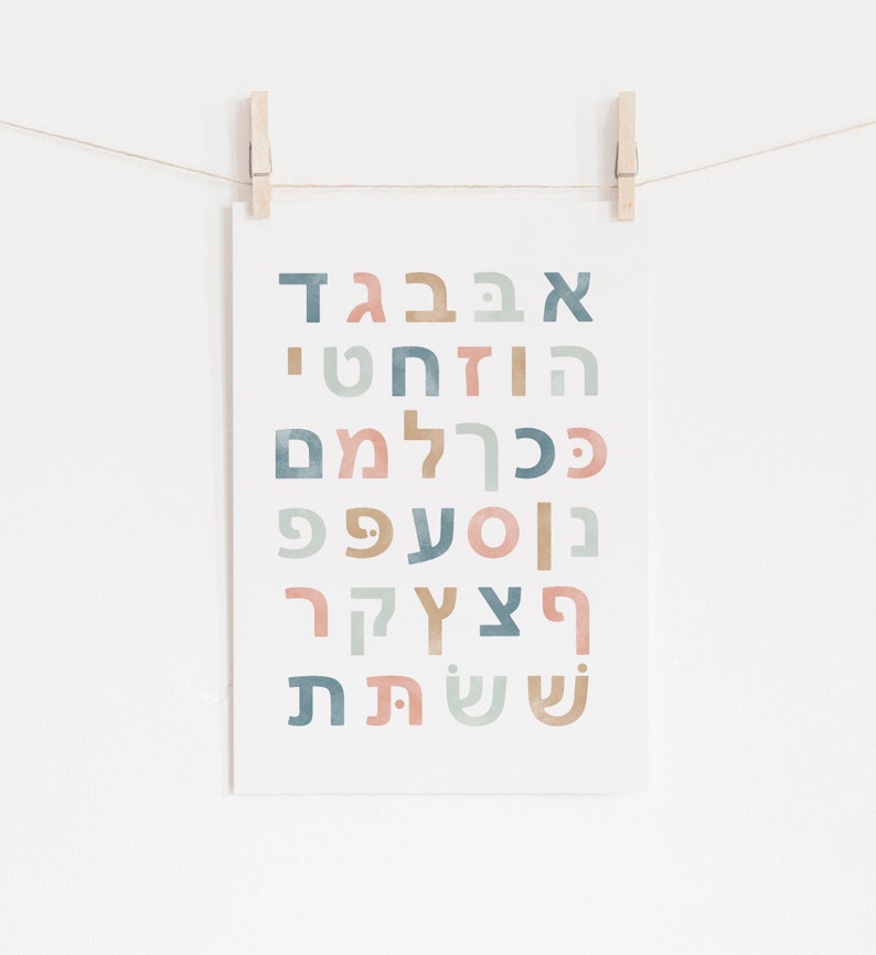 Hebrew Alphabet Poster Printable Educational Wall Art - Etsy