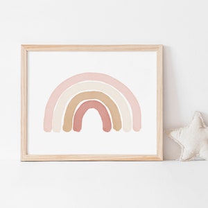 Neutral Rainbow Wall Art, Rainbow Nursery Decor, Printable Wall Art ...