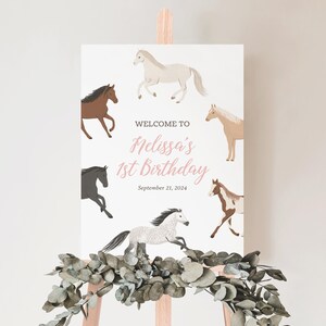 Horse Birthday Welcome Sign Template, Editable Pony Birthday Printable ...