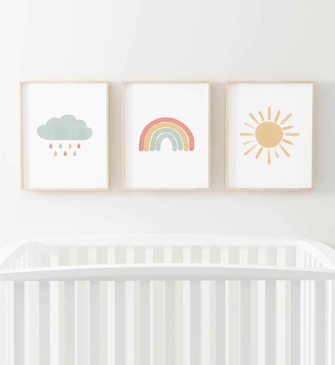 Rainbow Wall Art Set of 3 Prints, Nursery Decor, Printable Wall Art ...