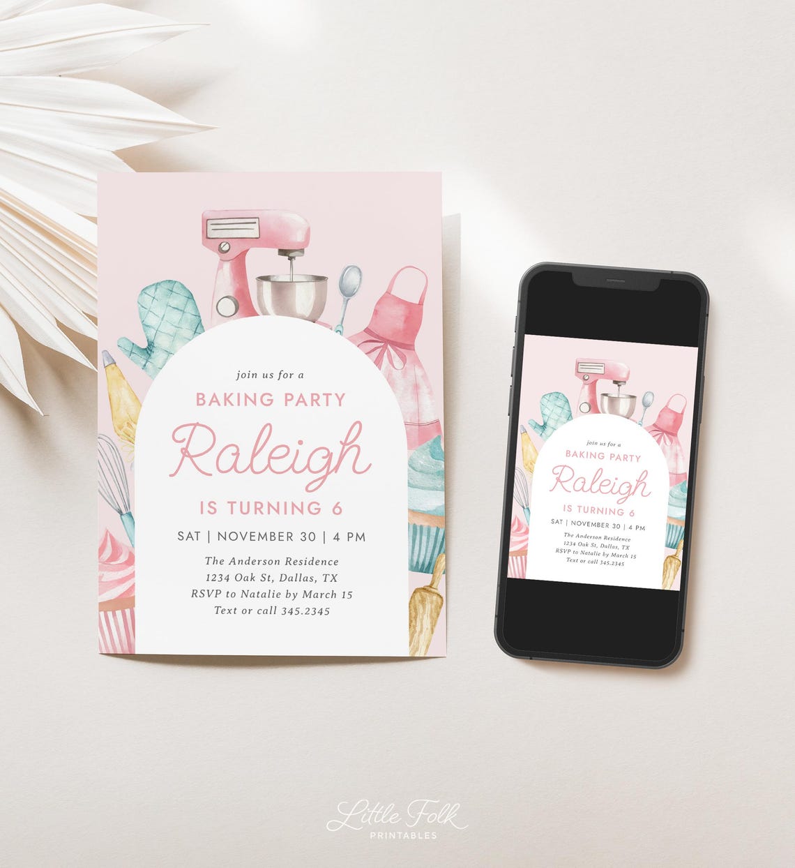 Baking Birthday Party Invitation, Cooking Birthday Invite, Printable ...
