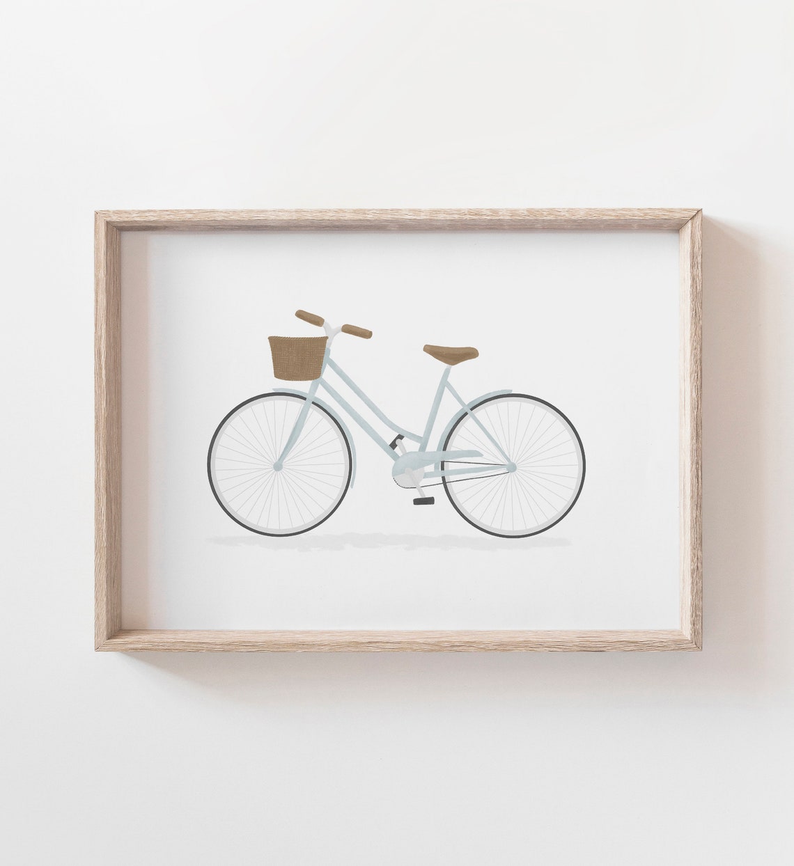 Blue Bicycle Print Printable Vintage Bicycle Wall Art Beach - Etsy