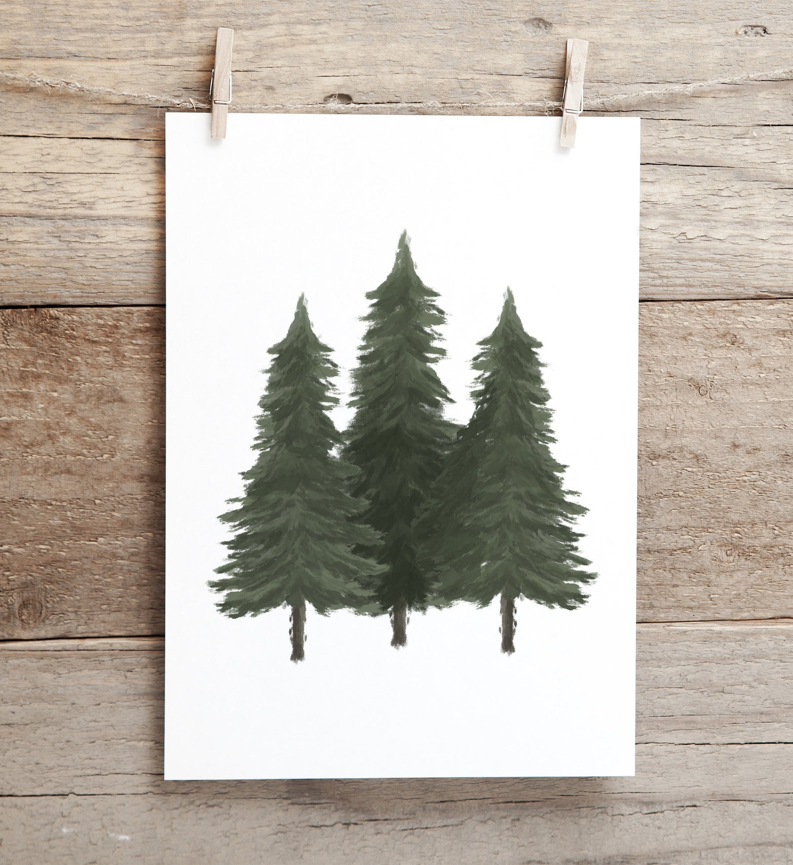 Pine Tree Print Woodland Nursery Decor Forest Nursery - Etsy