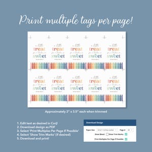 Rainbow Crayon Teacher Appreciation Week Tag Template, Printable Little ...