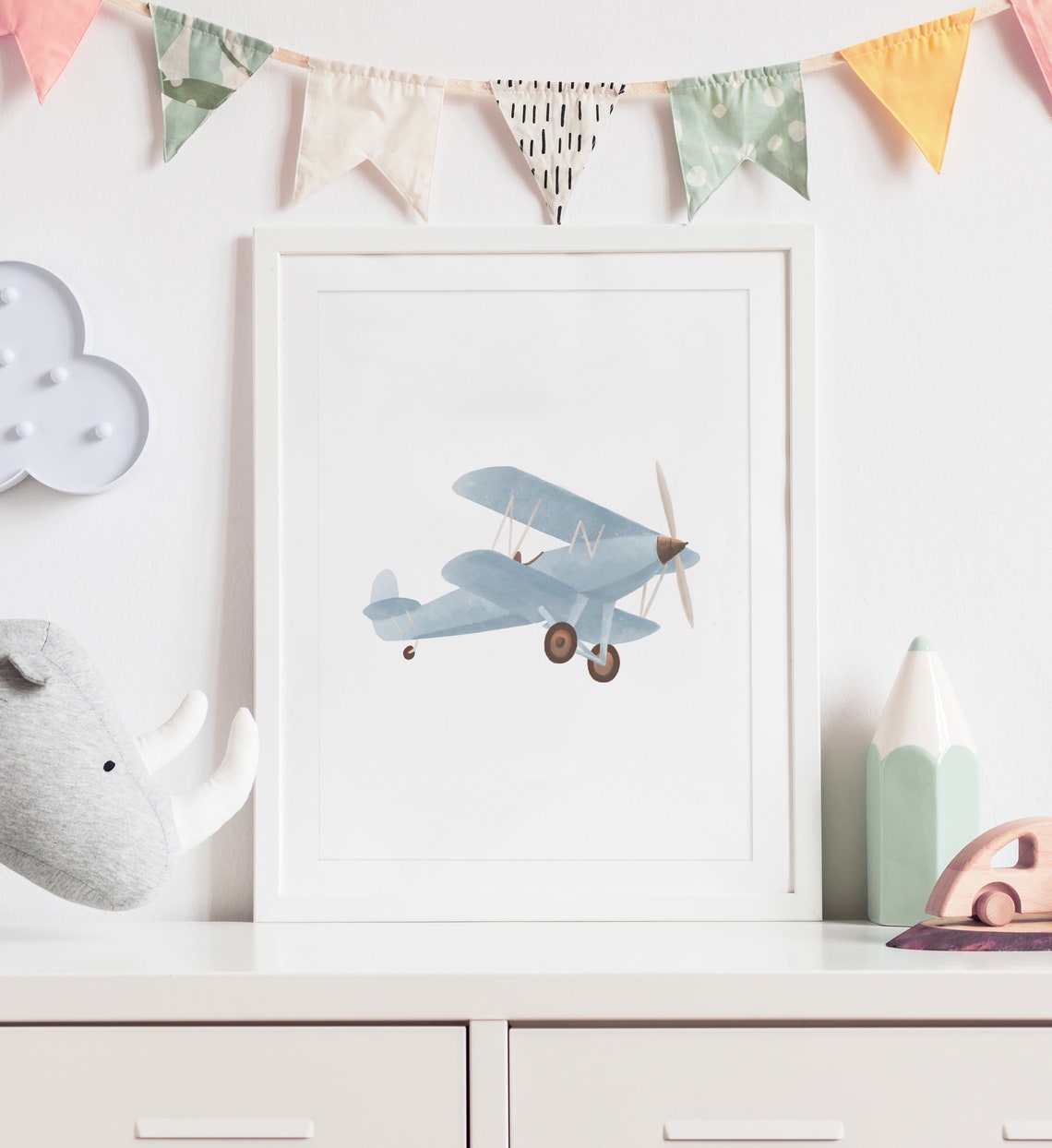 Vintage Plane Print, Biplane Wall Art, Printable Travel Wall Art ...