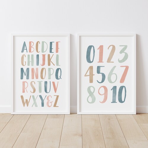 Pastel Alphabet Poster ABC Print Printable Educational Wall - Etsy
